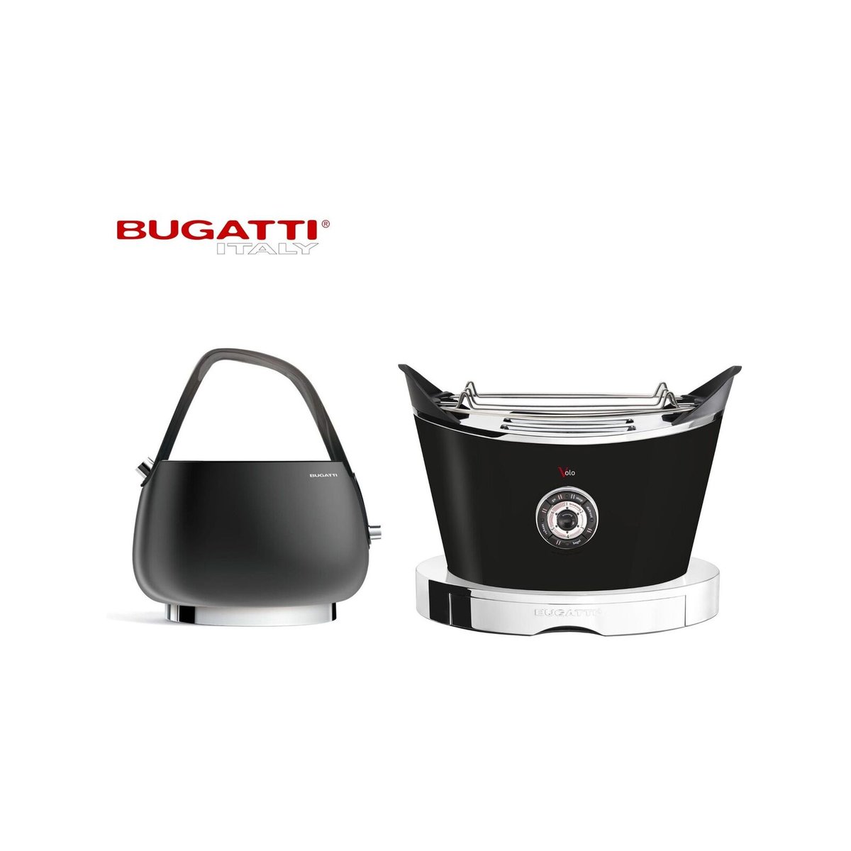 Bugatti Jackie 1.2L Kettle and Volo 2-Slice Toaster Set - Matte Black ...