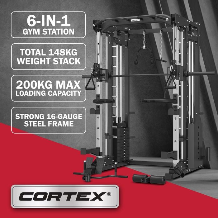 CORTEX SM25 Multi Gym (Dual Stack Functional Trainer, Smith Machine ...