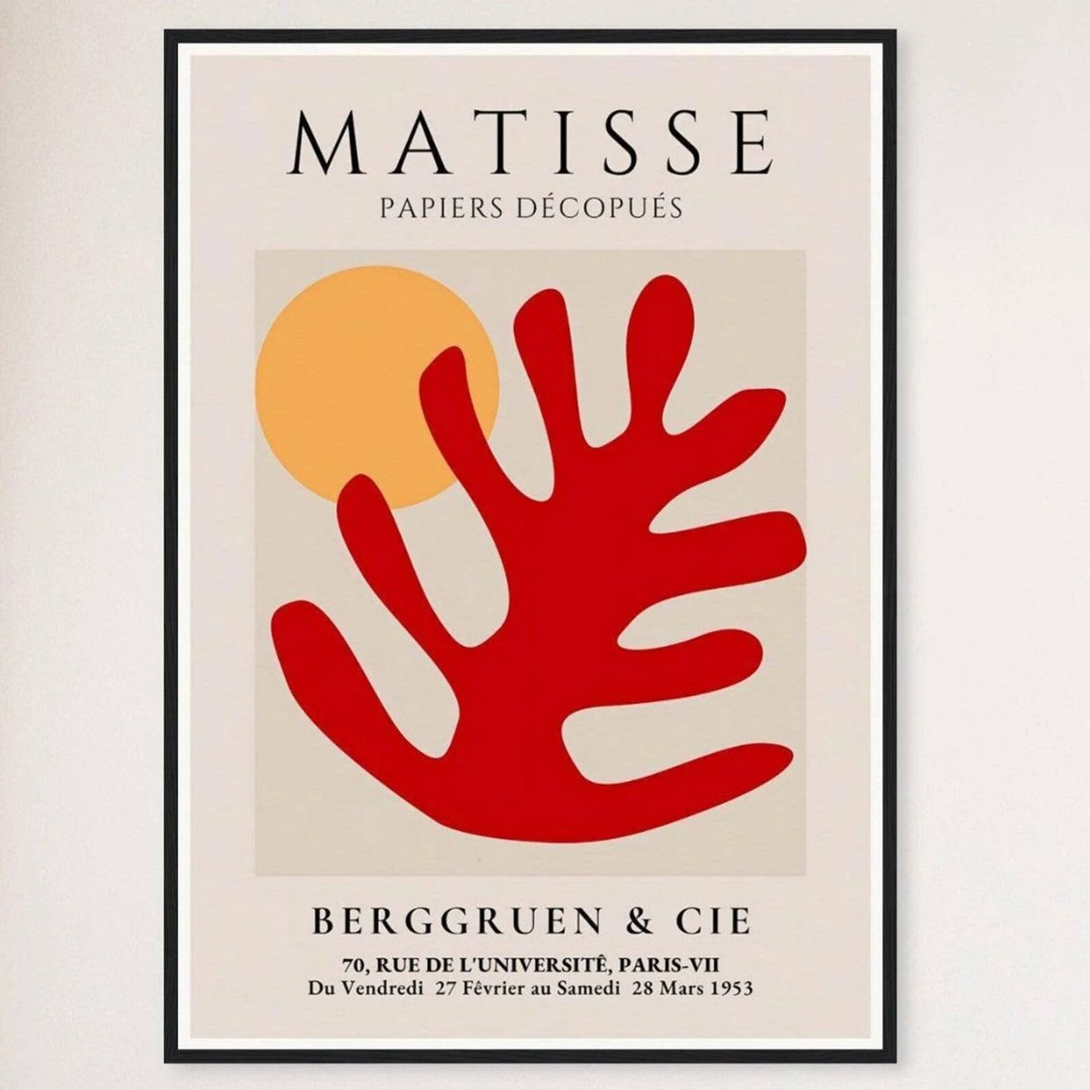 Galrie Henri Matisse Vintage Red Leaf Exhibition Print at Berggruen ...