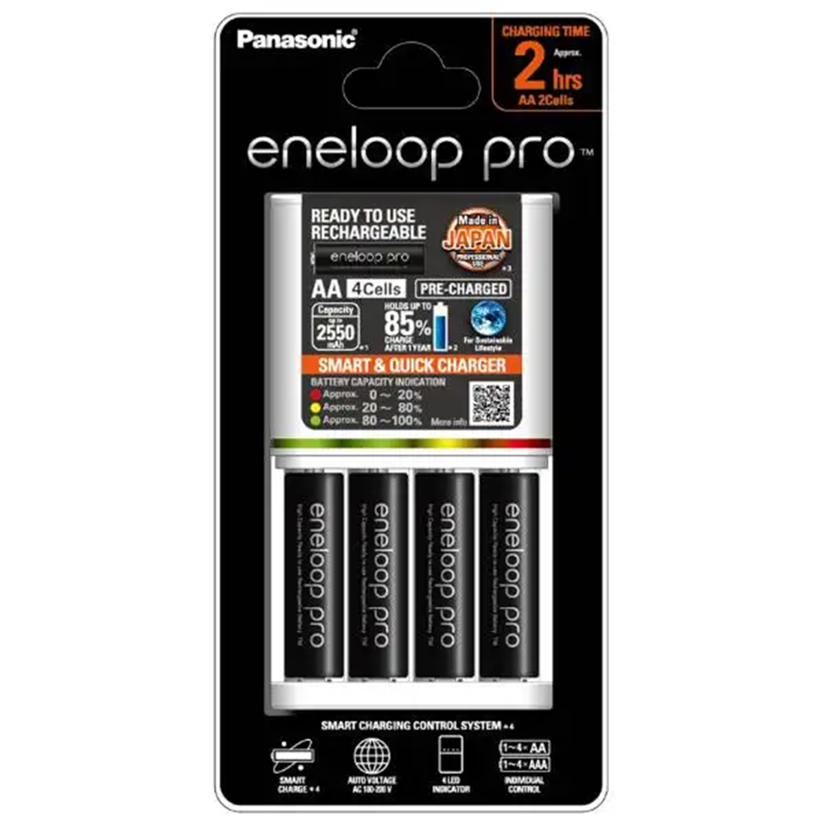 Panasonic Eneloop Quick Charger with 4x AA Pro Batteries - Bunnings ...