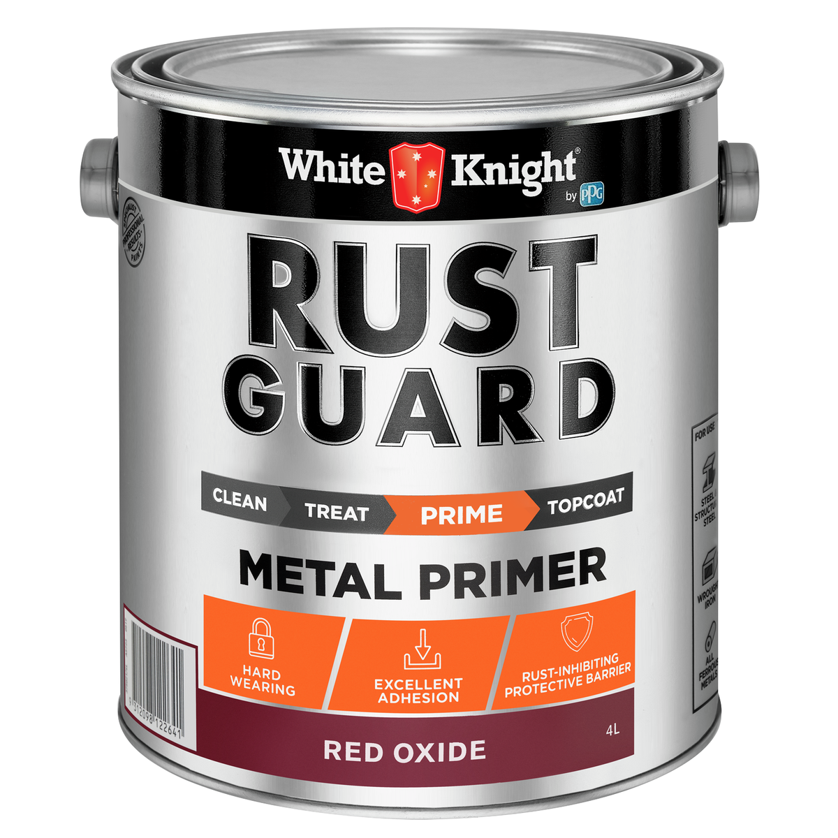 White Knight Rust Guard 4L Red Oxide Metal Primer Paint - Bunnings ...