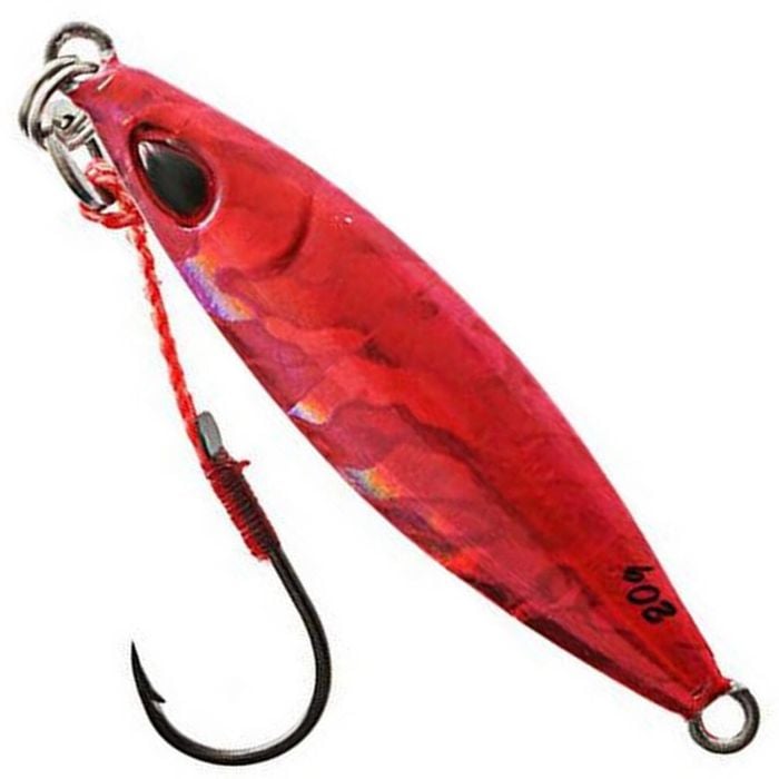 15gm Storm Gomoku Black Zebra/Red Koika Jig Lure - Micro Jig Pre-Rigged ...