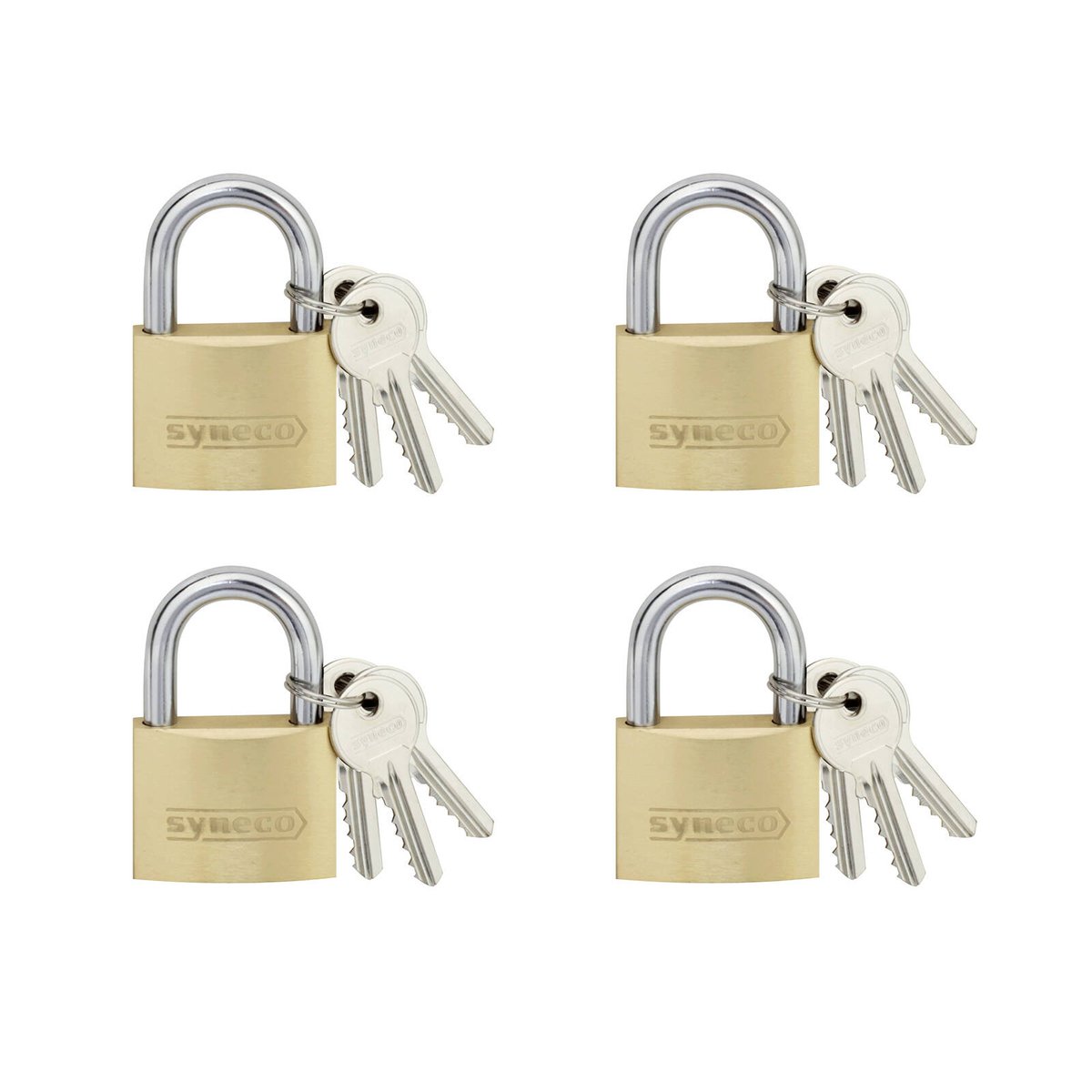Syneco 40mm Brass Padlocks - 4 Pack - Bunnings New Zealand