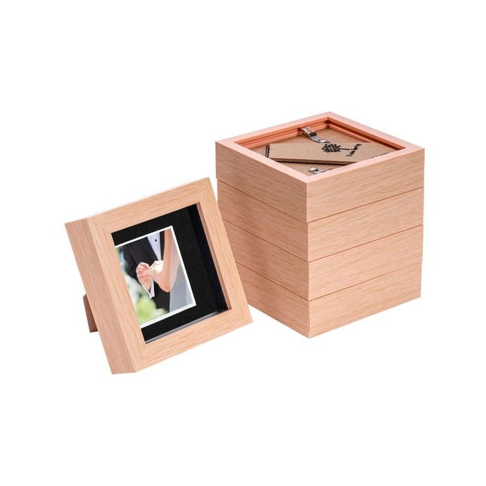 Nicola Spring Shadow Box Frames - 4 x 4" with 2 x 2" Mount - Light Wood ...