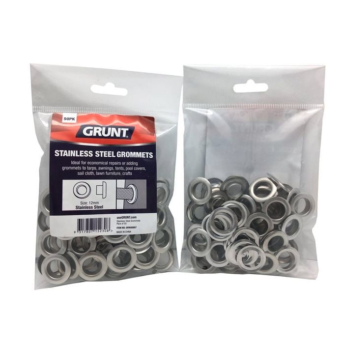 GRUNT 12mm Stainless Steel Webbing Grommets - 50 Pack - Bunnings Australia