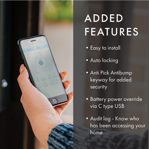 Lane Black Matte Grande Electronic Pull Handle - Bunnings Australia