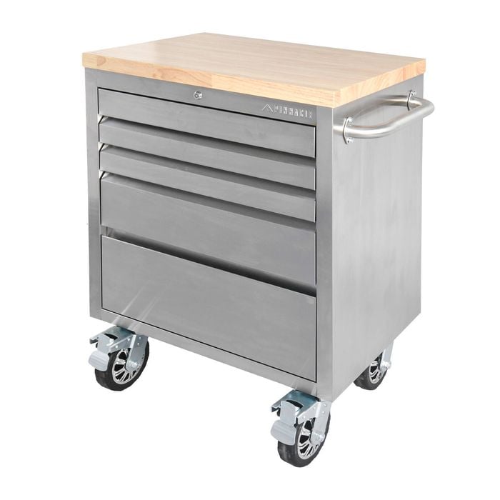 Pinnacle 68cm 26" Stainless Steel Tool Trolley - Bunnings Australia