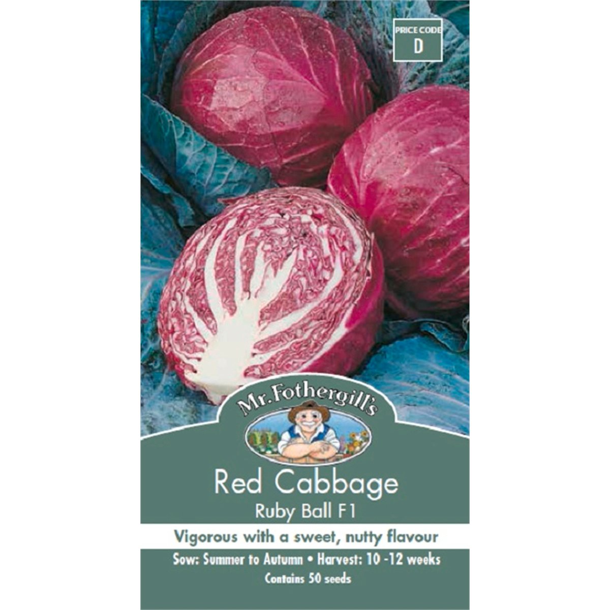 Mr Fothergill's Cabbage Red Ruby Ball F1 Seeds - Bunnings New Zealand
