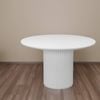 El Nino Flute 120m Round Dining Table White - Bunnings Australia