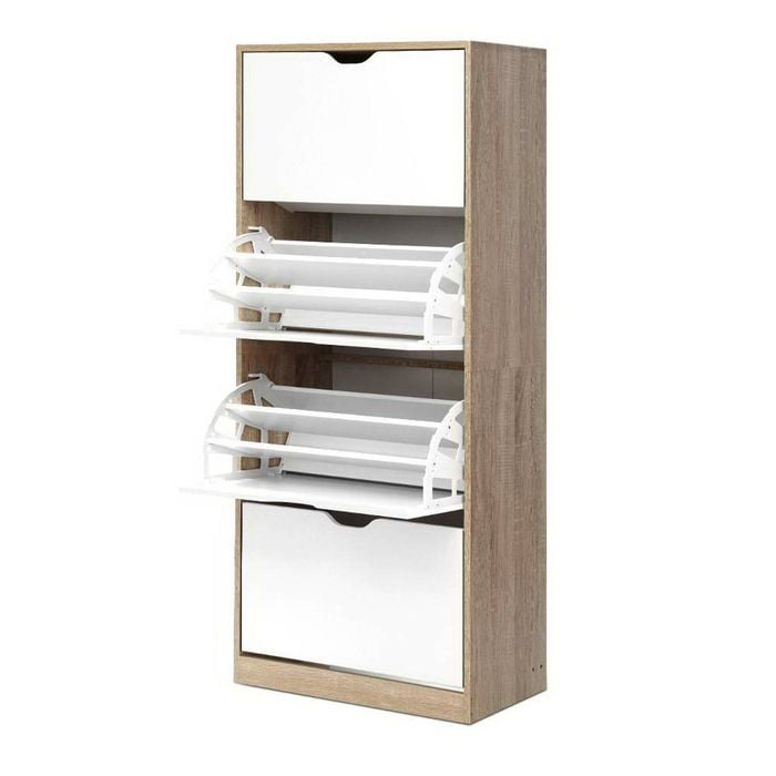 Artiss 4 Tier Shoe Storage Rack Organizer White Bunnings Australia