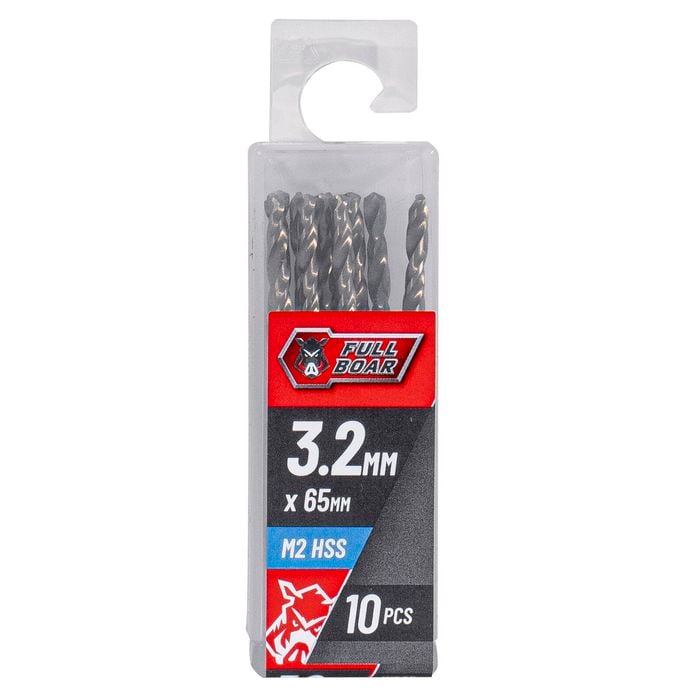 Full Boar 3.2mm M2 HSS Drill Bit - 10 Piece - Bunnings Australia