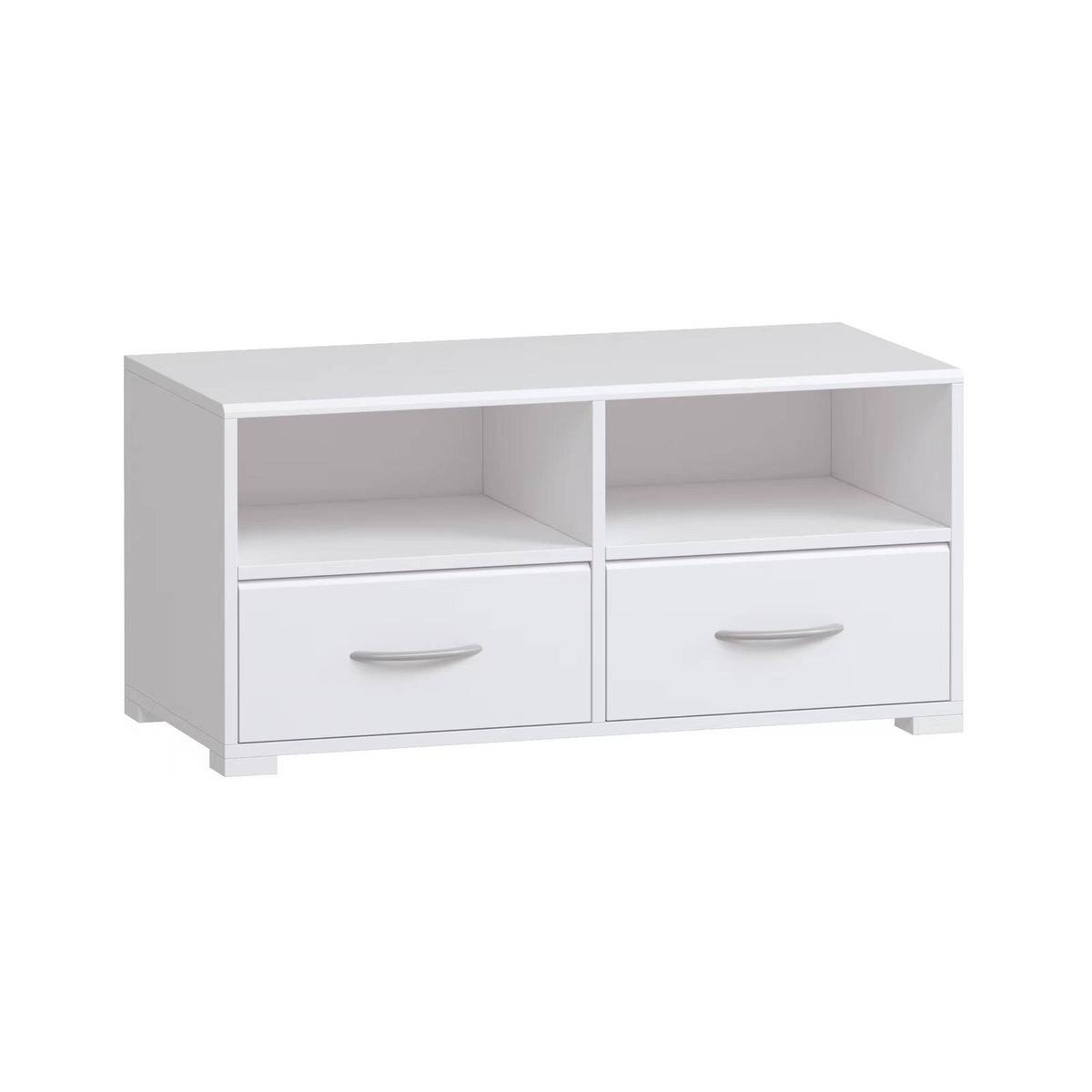 Practa Lowline TV Entertainment Unit Bundle - 2 Drawers - White ...