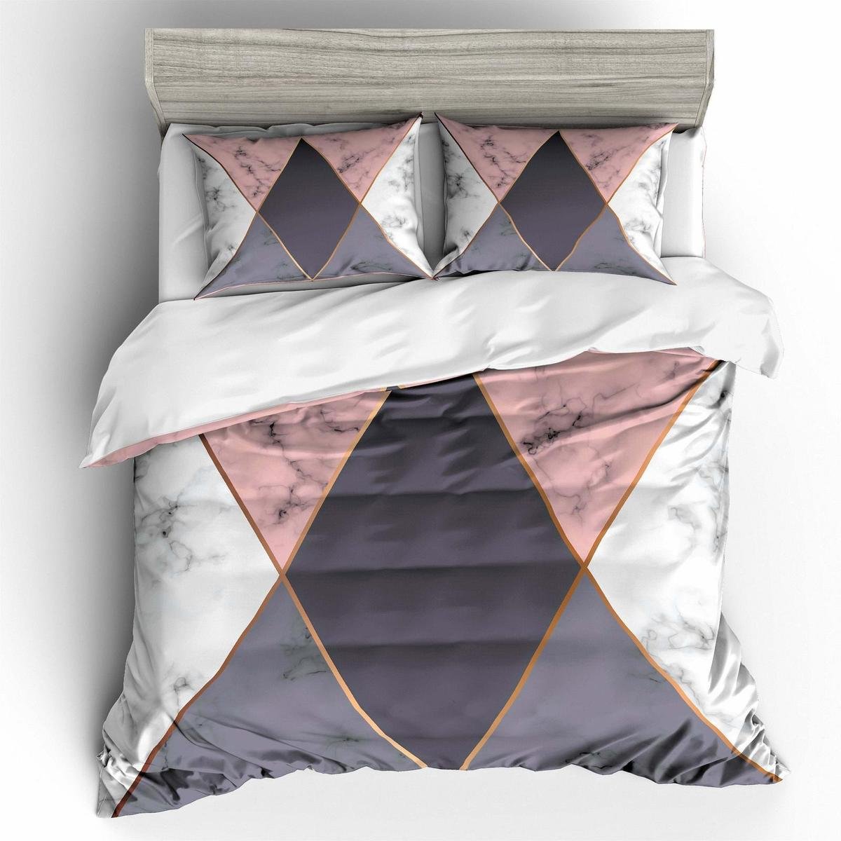 3D Geometry Marble texture Quilt Cover Set Bedding Set Pillowcases ...