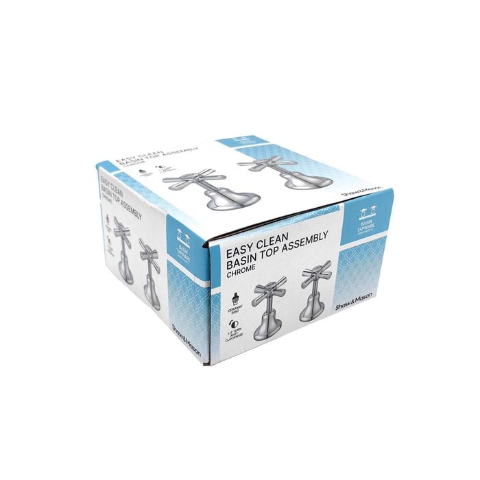 Shaw & Mason Chrome 1/2 Turn Easy Clean Basin Top Assembly - Pair ...