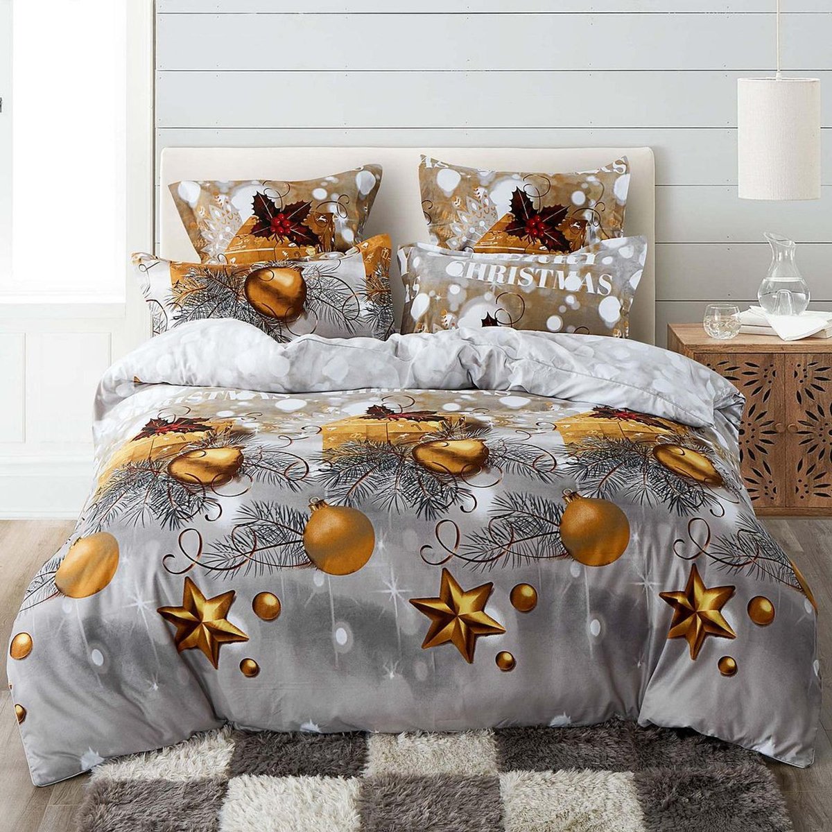 Fabric Fantastic Christmas Gift Queen Size Quilt/doona/duvet Cover Set ...