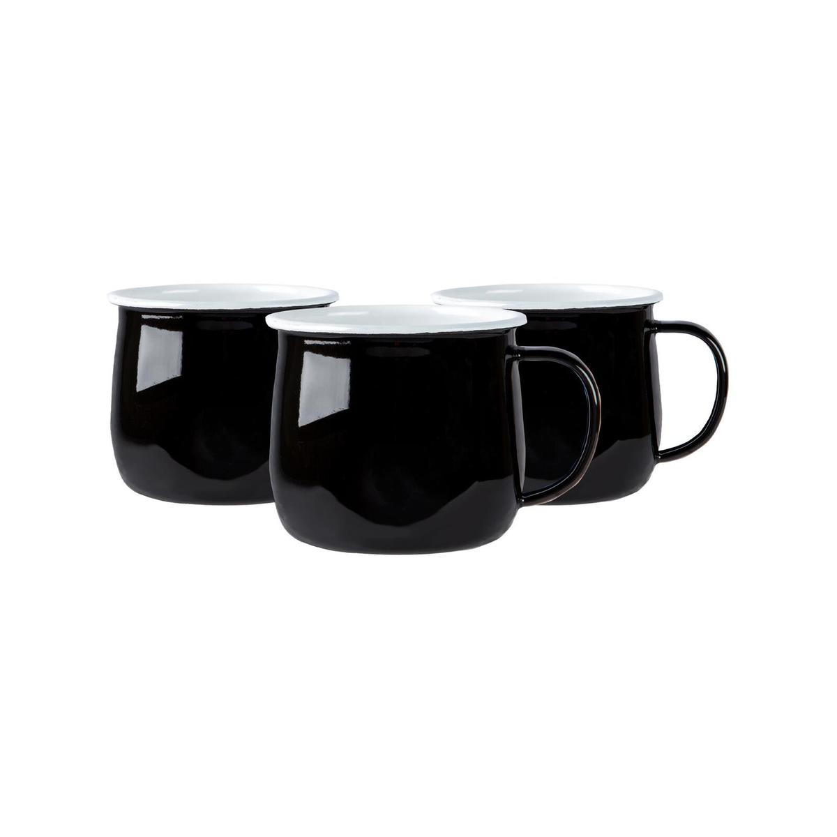 Argon Tableware Coloured Enamel Belly Mugs - Steel Outdoor Camping Tea ...