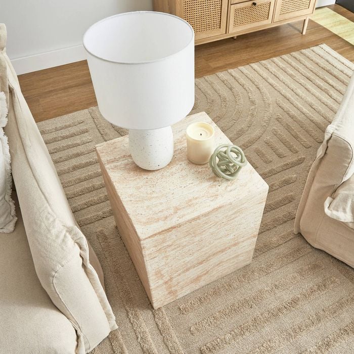 Cooper & Co. Lucia 45cm Travertine Look Side Table - Bunnings Australia