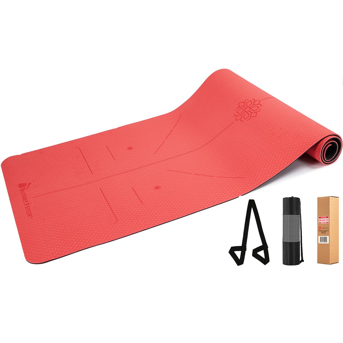 METEOR 183x65cm TPE Yoga Mat in 6mm Thickness (Red Grey) - Bunnings ...