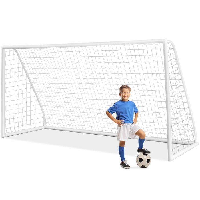 Costway 3.7x 1.8M Kids Soccer Goal Classic Outdoor Football Training ...