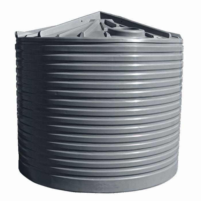 Clark Tanks 13600L Round Poly Water Tank - Slate Grey - Bunnings Australia