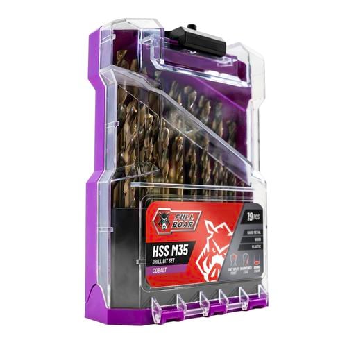 Full Boar 19 Piece HSS M35 Drill Bit Set - Bunnings Australia