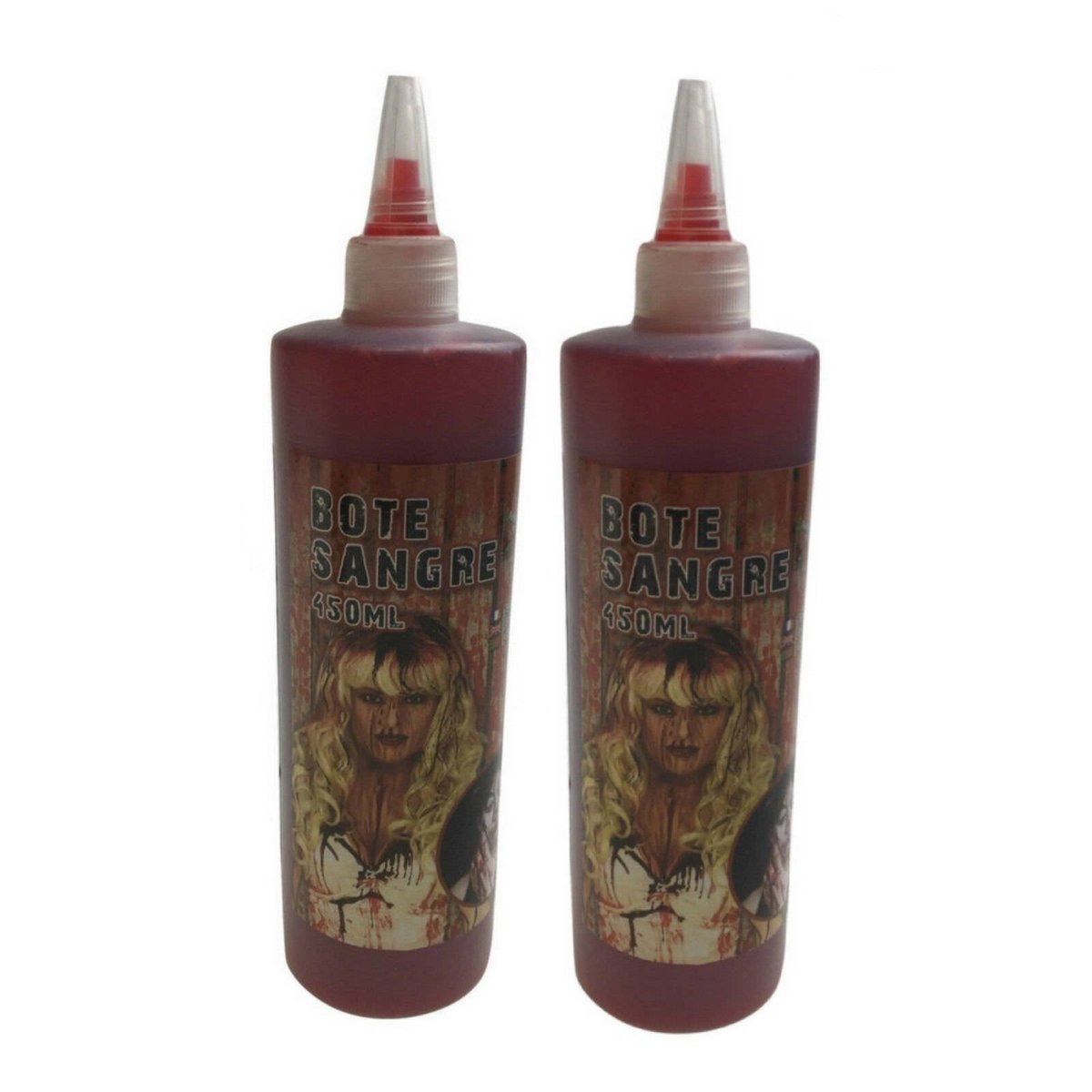 2x 450ml Bottle Vampire FAKE BLOOD Zombie Halloween Red Make Up Gel ...