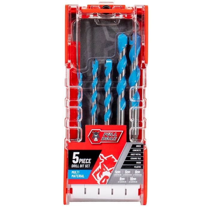 Full Boar Multi-Material Drill Bit Set FMMDS-5H - 5 Piece - Bunnings ...