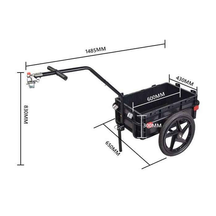 Mt Aspire Bicycle Cargo Trailer with Cart and Cover Bike Wagon Trailer ...