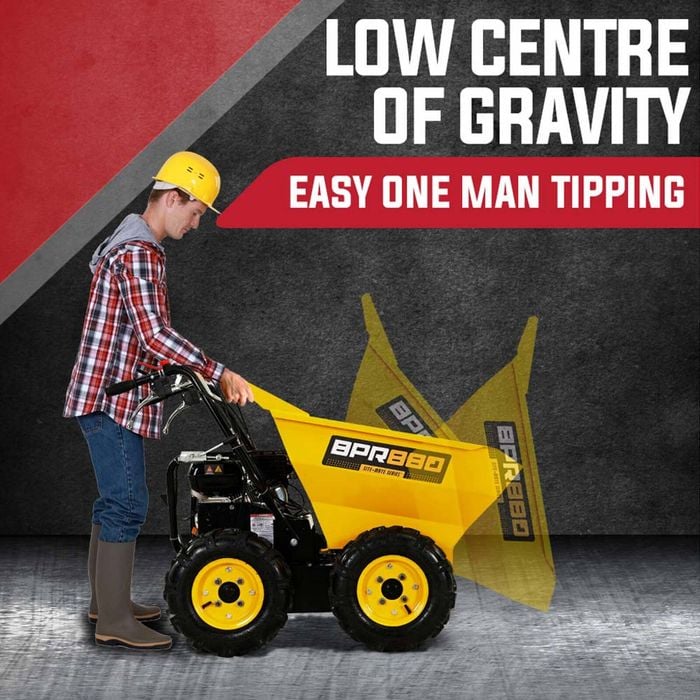 Baumr-AG Power Wheelbarrow Motorized Mini Petrol Powered Wheel Barrow ...