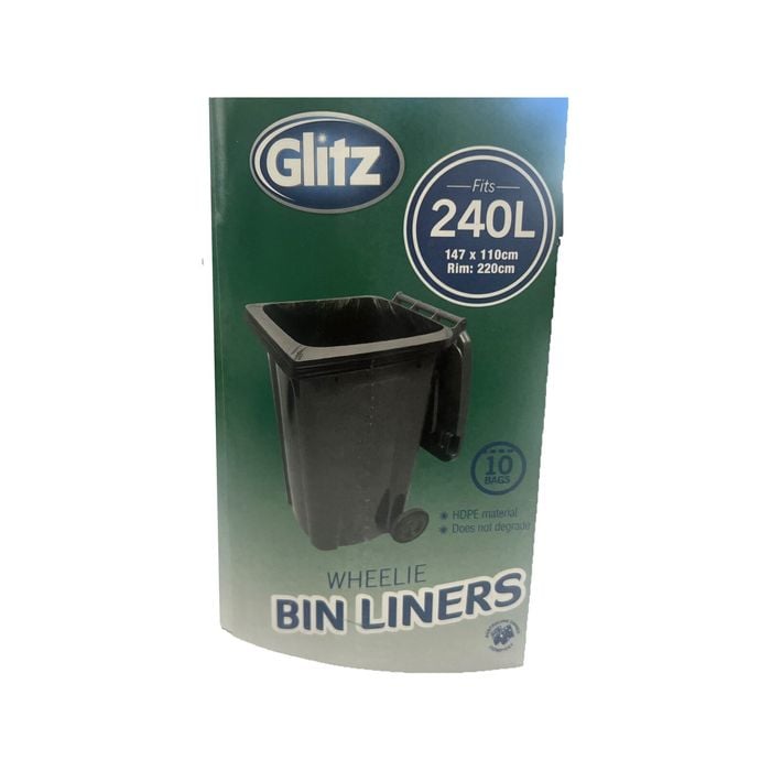 Glitz 240L Wheelie Bin Liners - 10 Pack - Bunnings New Zealand