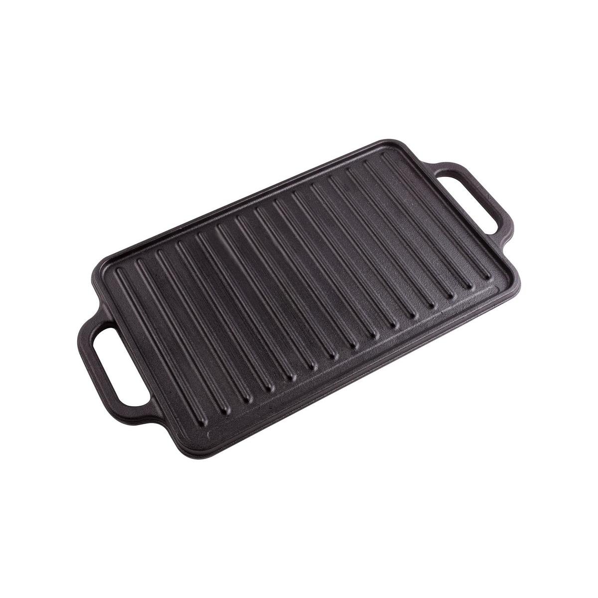 Victoria Seasoned Rectangular Cast Iron Reversible Grill 33cm ...