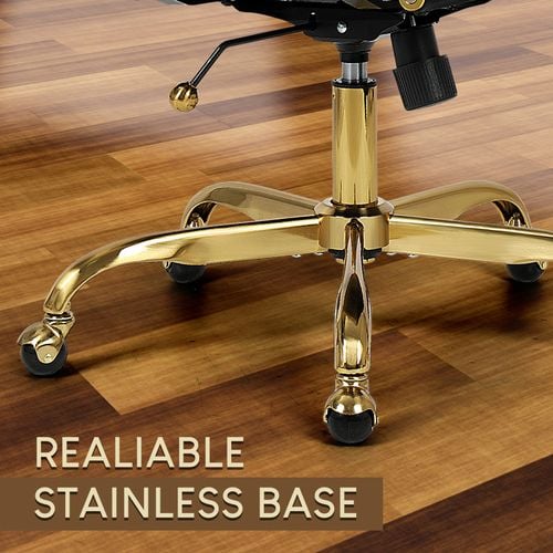 Furb Office Chair Executive High Back Gold Frame Black Pu Leather ...