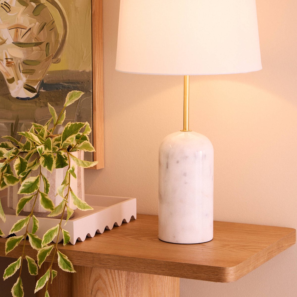 Amalfi Missouri Marble Table Lamp White & Gold 30x30x62cm - Bunnings ...