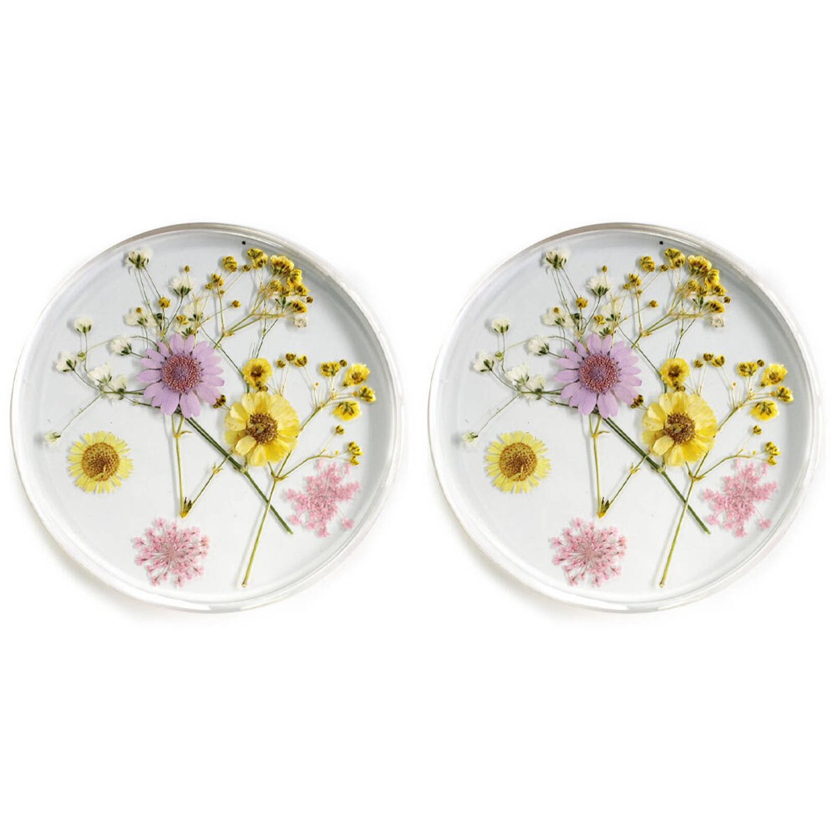 2PK Leni Handcrafted Resin Coaster Real Flower Wildflowers - Bunnings ...