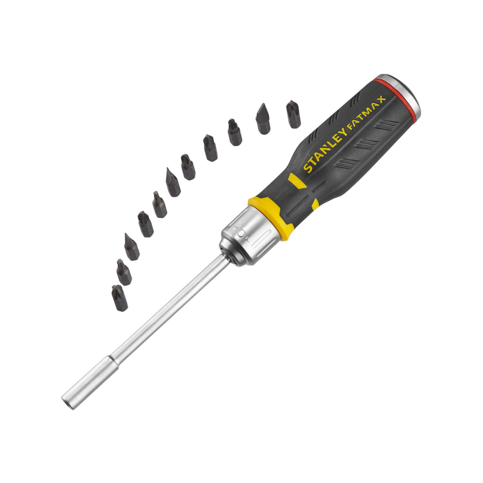 Stanley FatMax Standard Ratchet Screwdriver and 12 Piece Bit Set ...