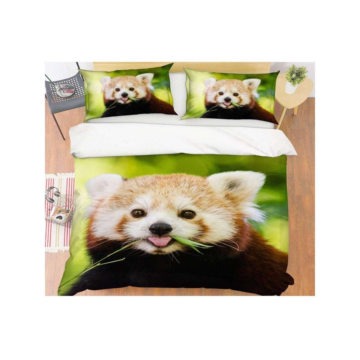 3D Cute Red Panda 89 Bed Pillowcases Quilt King Single Size - Bunnings ...