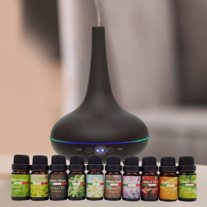 Milano Aroma Diffuser Set with 10 Diffuser Oils Dark Wood - Bunnings ...