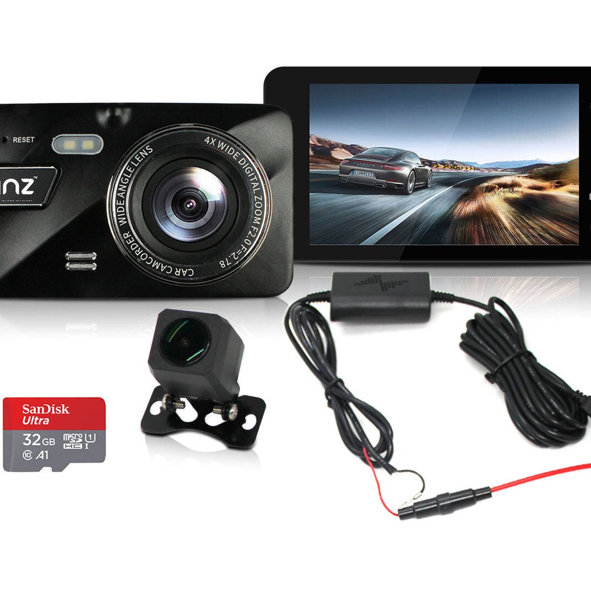 Elinz 2K Dash Cam Dual Camera Reversing 1080P Rear Car DVR Recorder ...