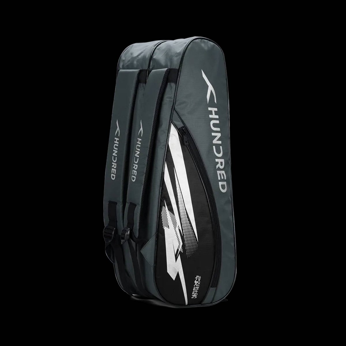 HUNDRED Cosmogear Double Zipper Badminton Kit-Bag (Dark Grey/Black ...