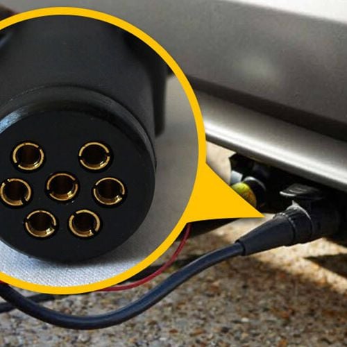 Elinz Trailer Plug 7 PIN Small Round Plastic Connector Adaptor Socket ...