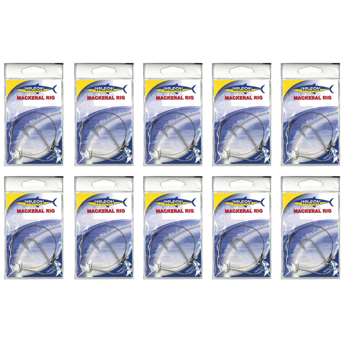 10x Wilson Mackerel Fishing Rig 3x4/0 Hook-Setup - 30lb Multi Strand ...
