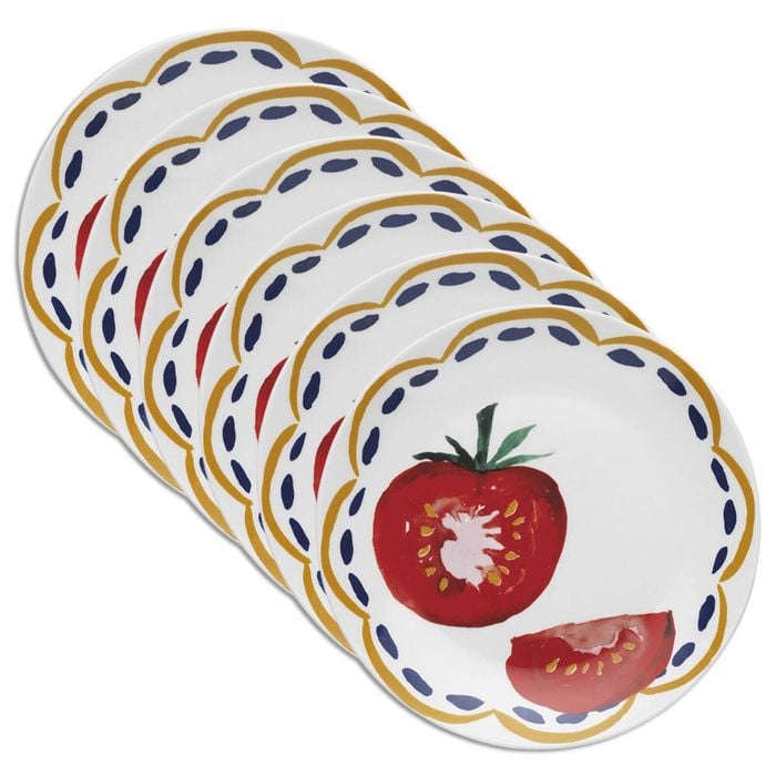 6PK Porto Cucina 20cm Porcelain Side Plate Round - Tomato - Bunnings ...
