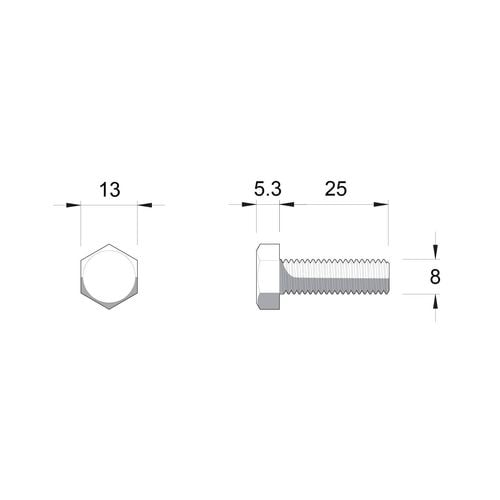 ZENITH M8 x 25mm Zinc Plated Hex Head Bolts and Nuts - 25 Pack ...