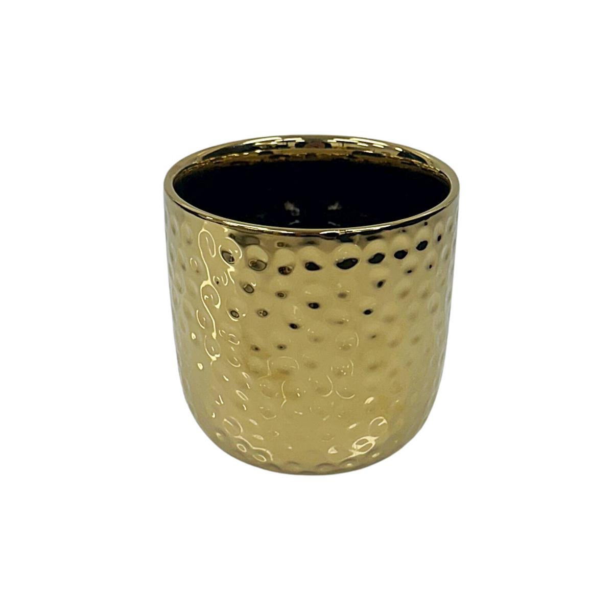 Eden 15cm Gold Ceramic Hammered Pot - Bunnings Australia
