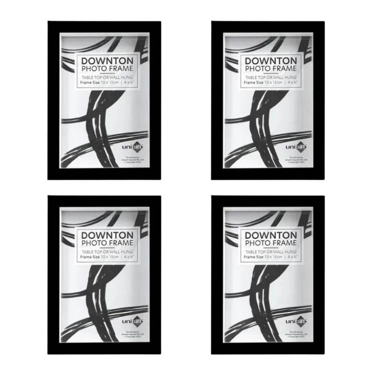 4x Unigift Downtown Matt Durable Portait Landscape Frame Black 10x15cm ...