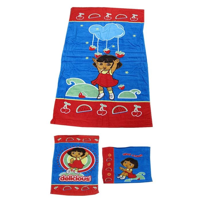 Disney 3 Pce Kids Licensed Beach Towel Set Dora the Explorer - Bunnings Australia