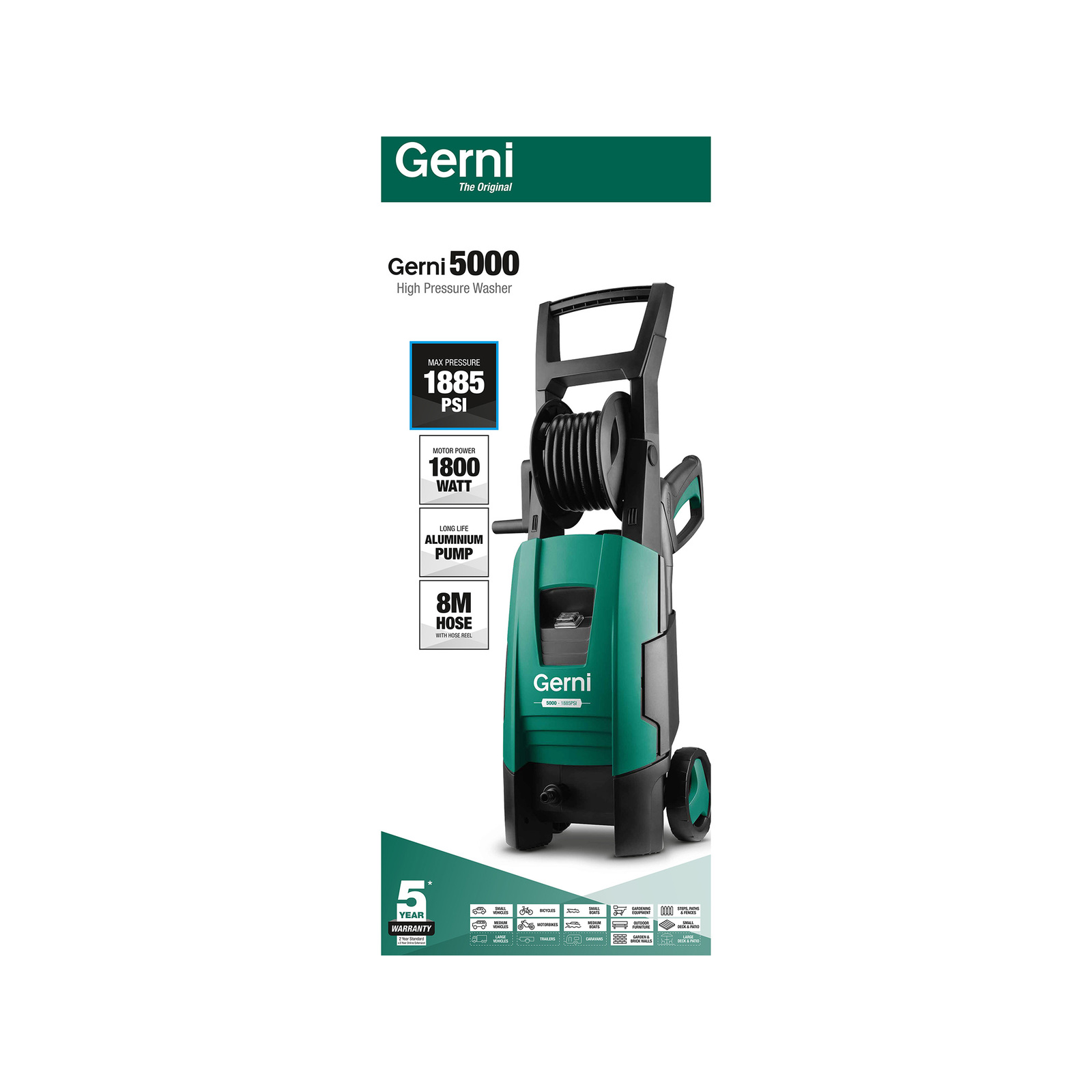 Gerni 5000 1885psi 1800w high pressure washer store