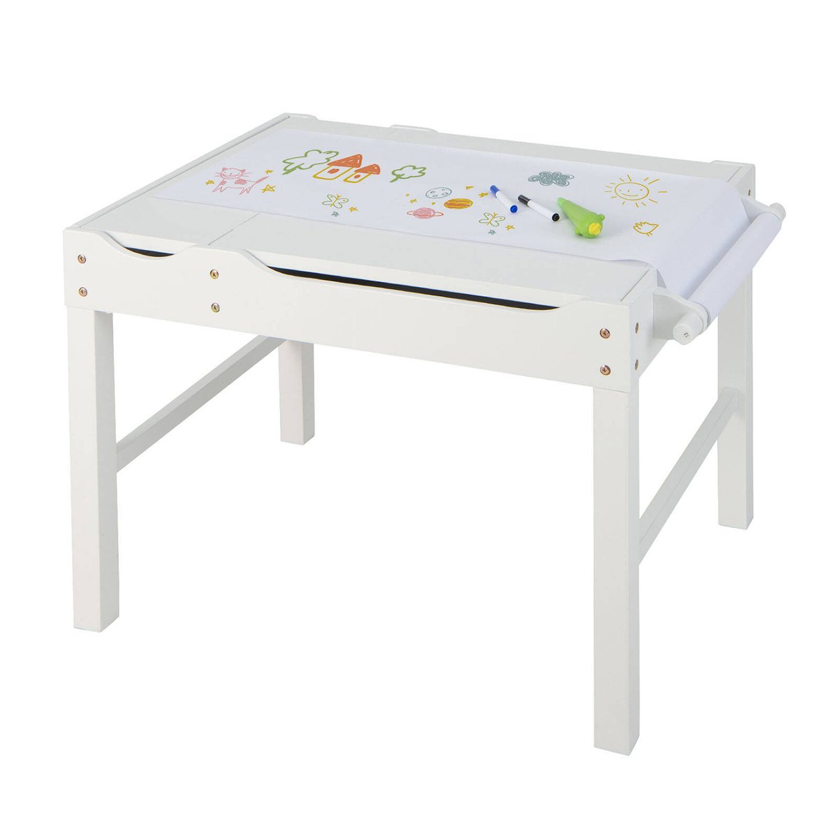 Costway Lego Play Center Wooden Activity Table White - Bunnings Australia
