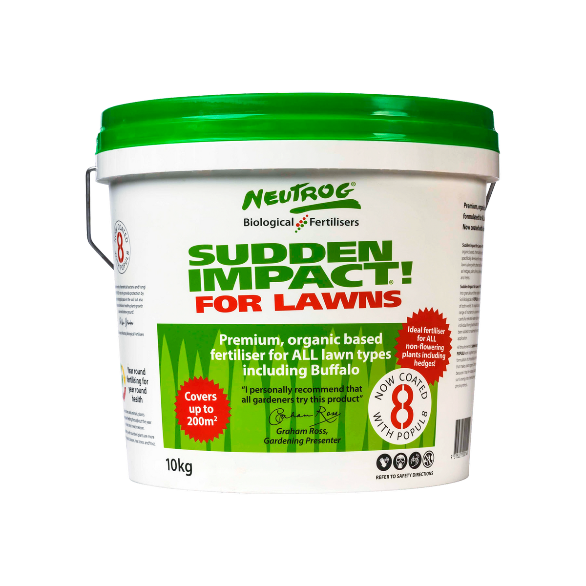 Neutrog 10kg Sudden Impact For Lawns + POPUL8 Granular Fertiliser ...