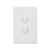 DETA White Matte S-line Double Vertical Wall Switch - Bunnings Australia